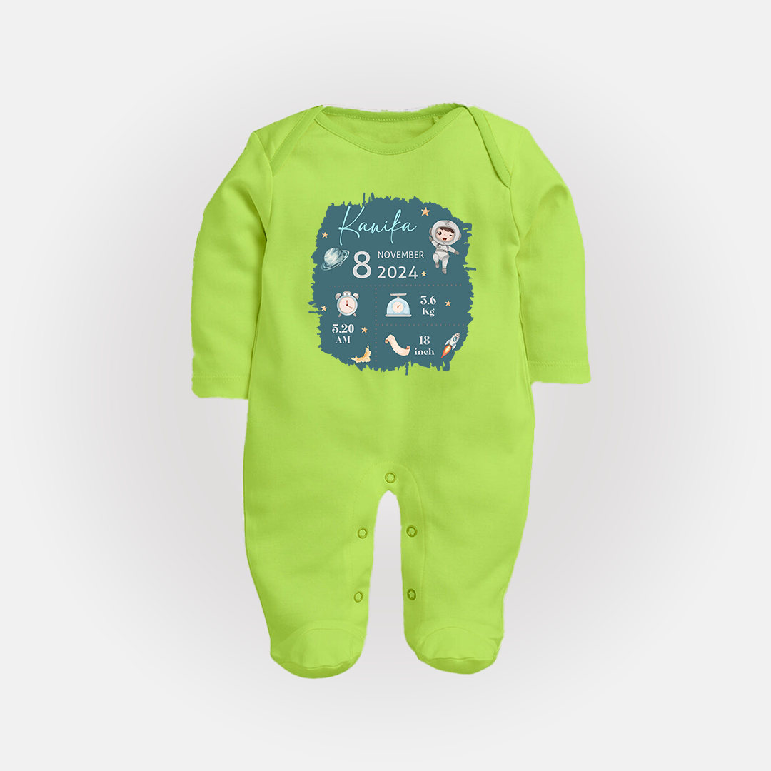 Custom Birth Stats Sleep Suit/Full sleeve body suit | Personalized Sle ...