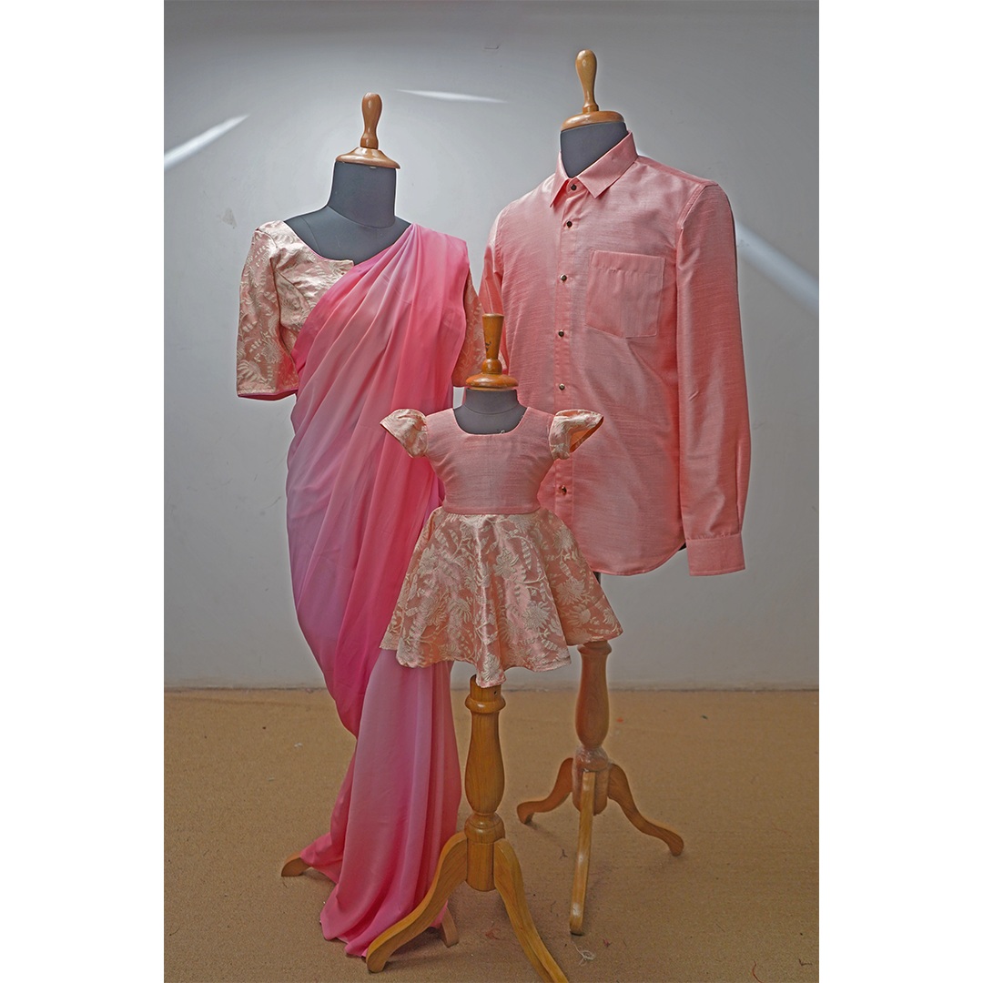 Matching Family Clothing Set in Blush Pink Ethnic Outfit for Celebrati ...