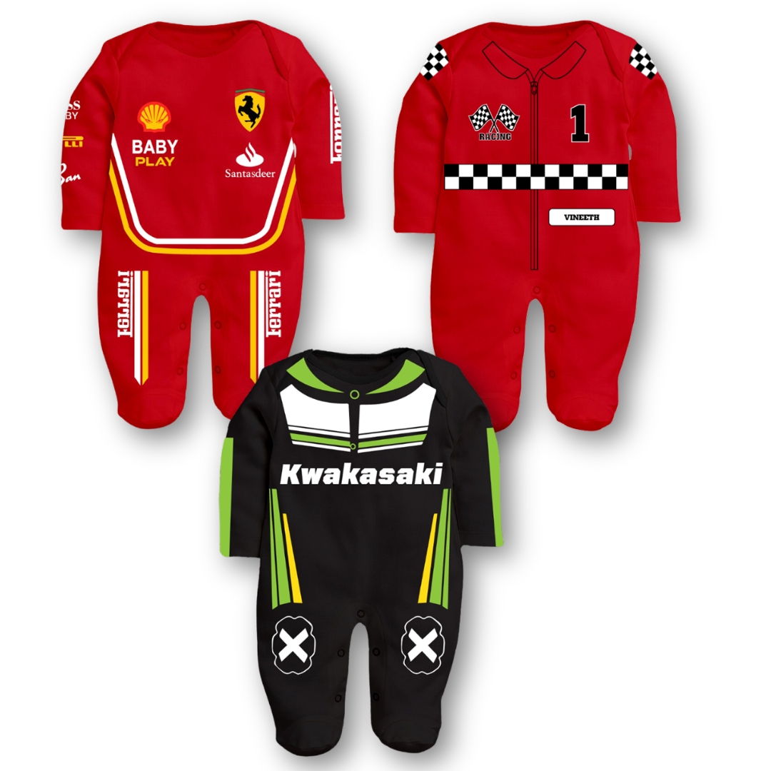 Future Racer Trio Bundle - Custom Baby Racing Outfits Kit – Anveshana ...