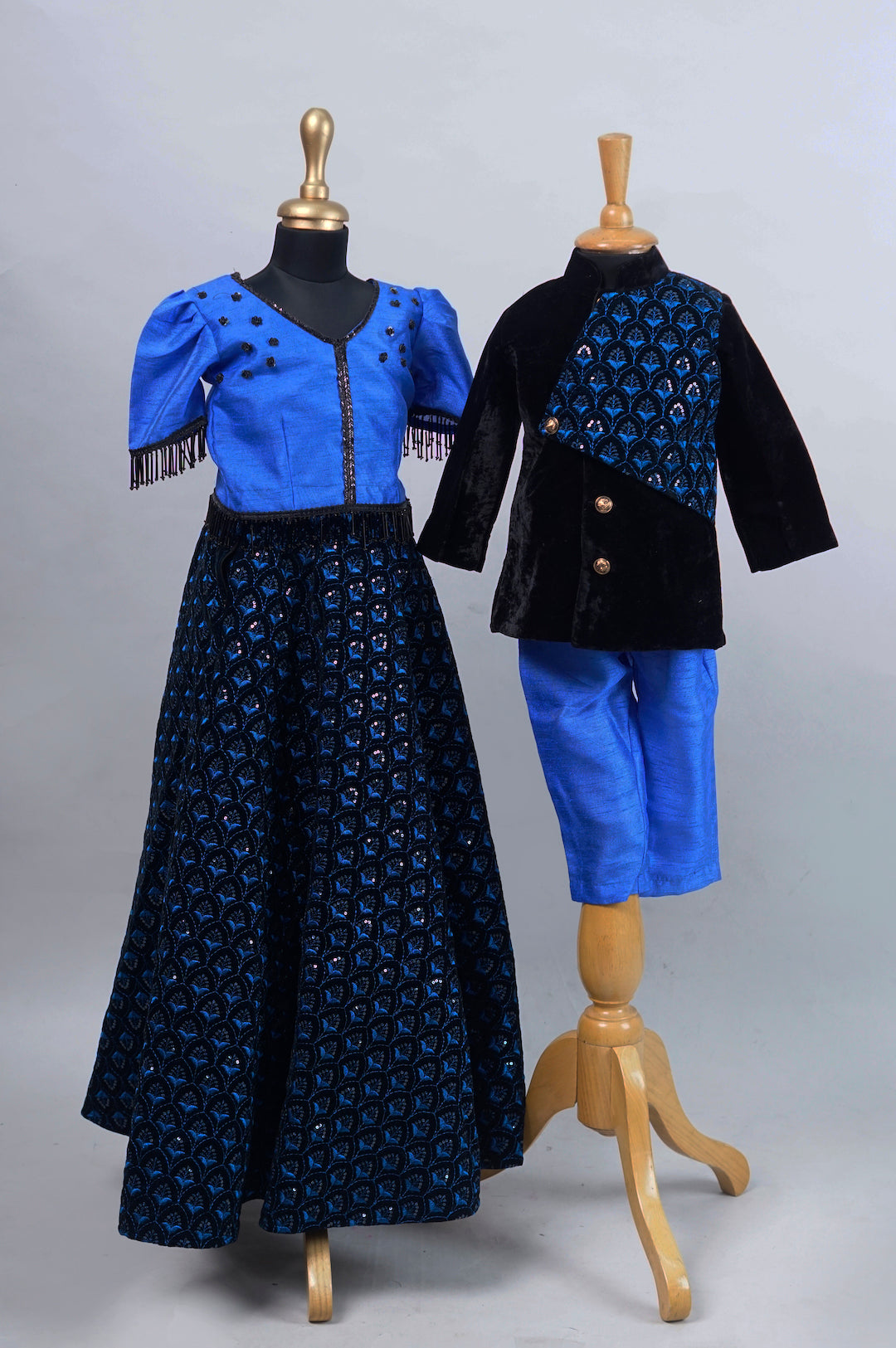 Royal Blue Grand Sibling Combo Matching Set – Anveshana Clothing
